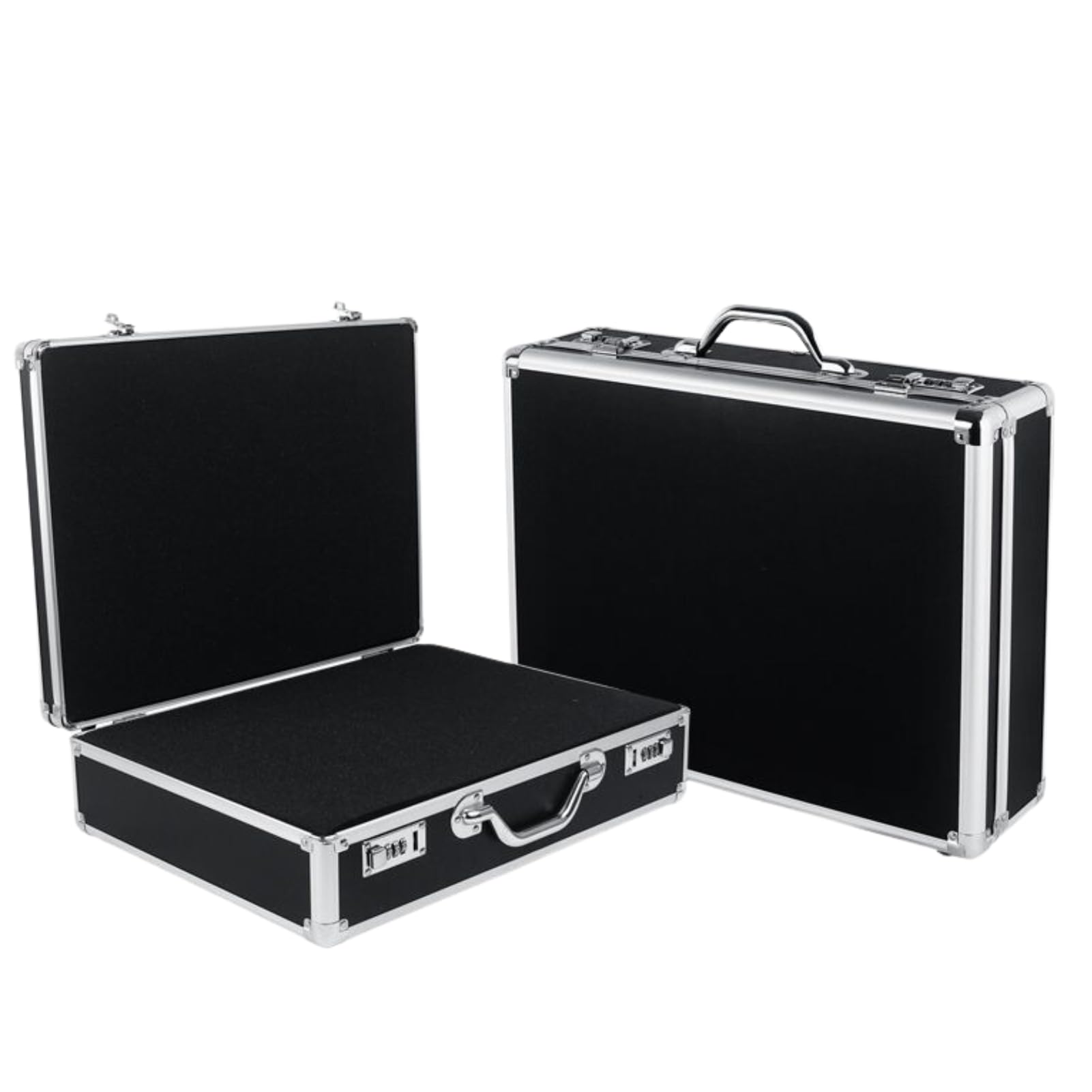 GOVNPJ 16.33 inches Hard Briefcase, Lockable Carrying Case Portable ...