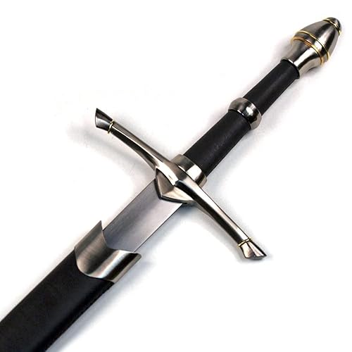 Medieval Knight Arming Sword with Scabbard (Chivalry Ring with White ...