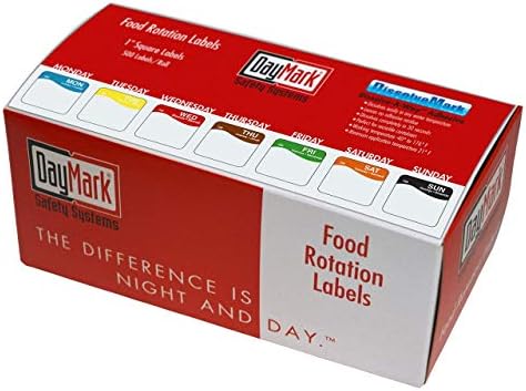 DayMark Day of The Week 1" Square Dissolvable Labels, Monday-Sunday ...