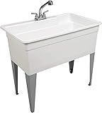 Mustee 15F Utilatub Laundry Tub Floor Mount, 23.5-Inch x 23-Inch, White ...