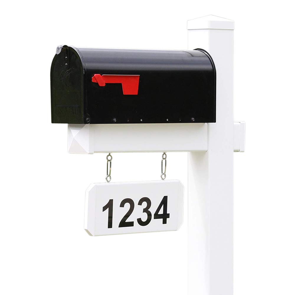The Adams Vinyl / PVC Mailbox Post - White (Includes Mailbox): Amazon ...