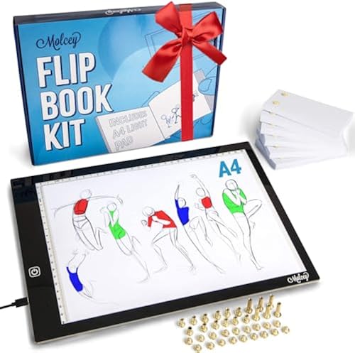 Flip Book Kit with A4 Light Pad - Includes 240 Sheets Flip Book Paper ...
