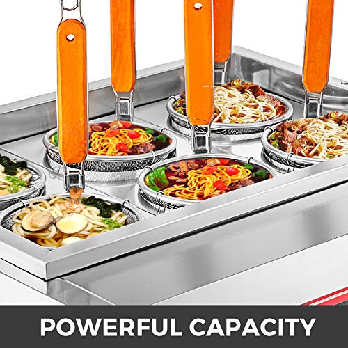 VBENLEM Electric Pasta Cooking Machine 6 Holes with Pasta Baskets 6KW Commercial Pasta Cooker ...