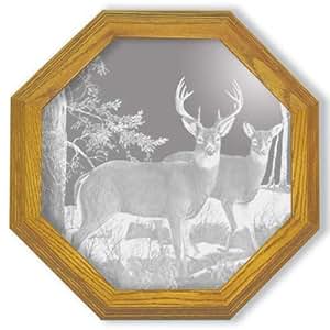 Amazon.com: Decorative Framed Mirror Wall Decor With Deer Hunting ...
