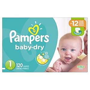 Amazon.com: Pampers Baby-Dry Disposable Diapers Size 1, 120 Count ...