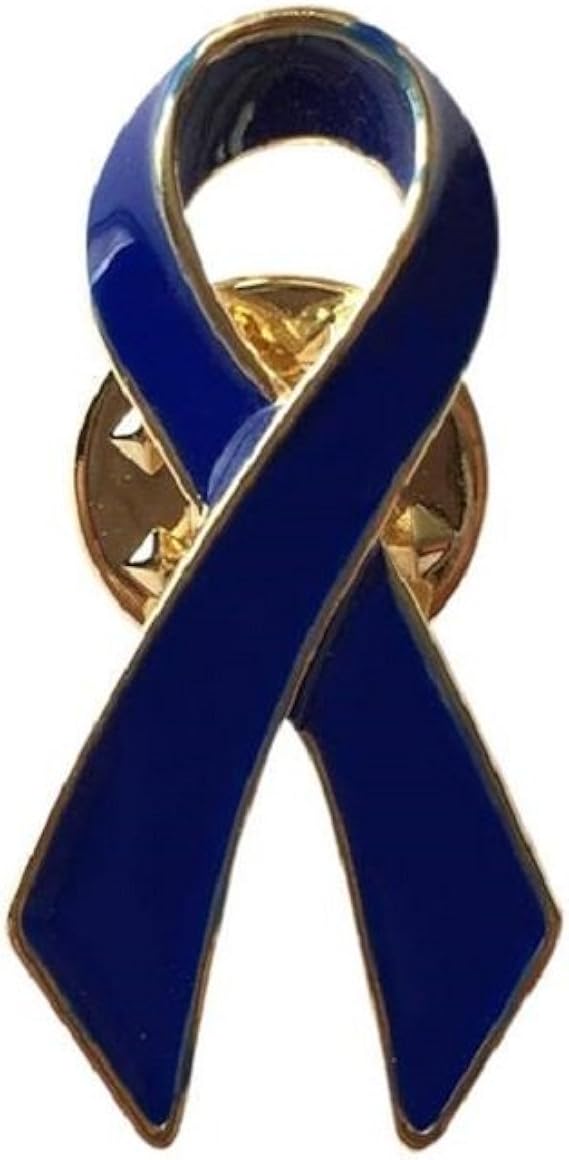 NEW Blue Ribbon Awareness Brooch Lapel Pin Colon Cancer Free Speech ...