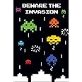 Amazon.com: Beware The Invasion - Game Space Invaders Poster 24x36 ...