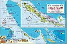 Great Exuma Bahamas Dive Map & Reef Creatures Guide Franko Maps ...