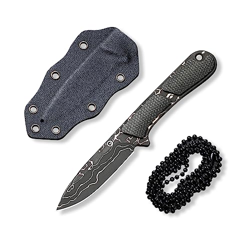 CIVIVI Mini Elementum Fixed Blade Knife with a Kydex Sheath and a Chain ...