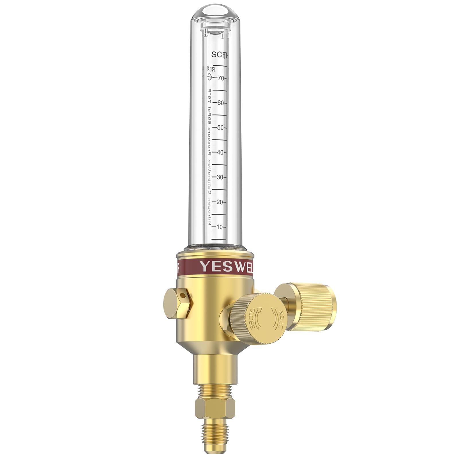 Mua YESWELDER Nitrogen Flow Meter 1/4" SAE Flare Inlet 0-70SCFH 50PSI ...