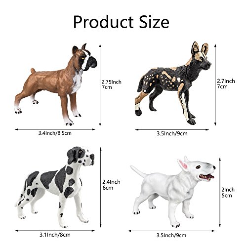 TOYMANY 9PCS Dog Figurines, High Emulational Detailed Dog Figures Set ...