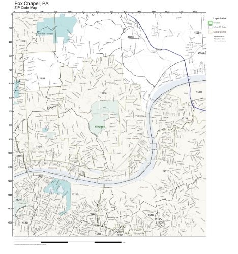 ZIP Code Wall Map of Fox Chapel, PA ZIP Code Map Not Laminated - Import ...
