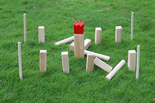 Premium Hardwood Kubb Yard Game, Viking Chess Outdoor Game, Giant Lawn Games Set, Wooden Family ...