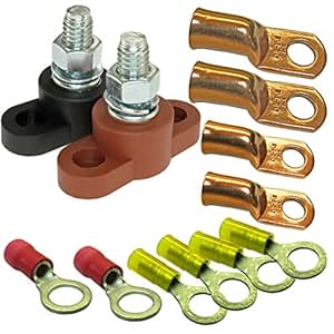 Amazon.com: Insulated Battery Power Posts RED AND BLACK set (3/8 X 16 ...