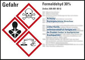 Lemax GHS Label Formaldehyde 30%, Gefstoffv/GHS/CLP, Film, 105x74 mm, 8 ...