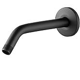 Shower Arm with Flange, 10 Inch Matte Black Shower Pipe, Wall Mount ...