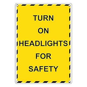 Weatherproof Plastic Vertical Turn On Headlights for Safety Sign with ...