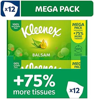 Kleenex® Balsam Tissues, Mega Pack - 1,344 Sheets (12 Boxes x 112 ...
