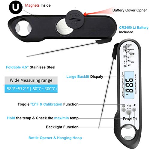 Digital Instant Read Meat Thermometer, Kitchen Cooking Candy Food ...