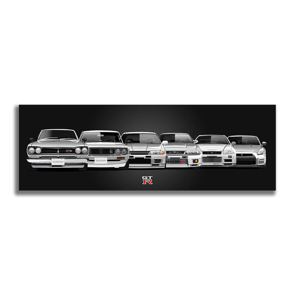 Skyline GTR R32 R33 R34 R35 Evolution Car Automobile Art Poster Paper ...