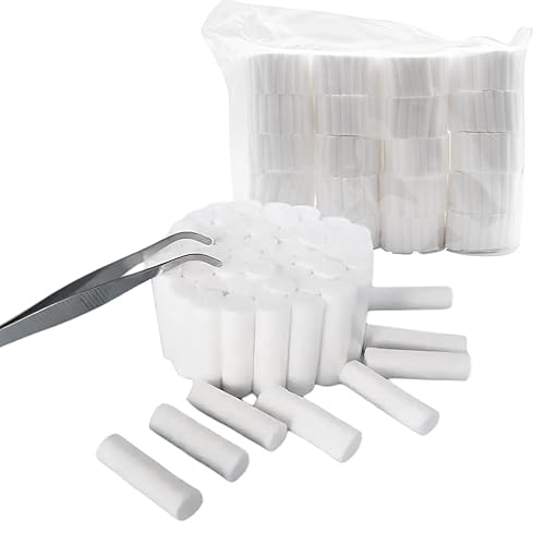 1000 Dental Gauze Rolls Dental Cotton Rolls for Mouth Nose Bleed Plugs ...