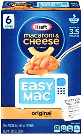 Kraft Easy Mac, Original, Single Serve Pouch, 6-pack, 12.9 oz - SET OF ...