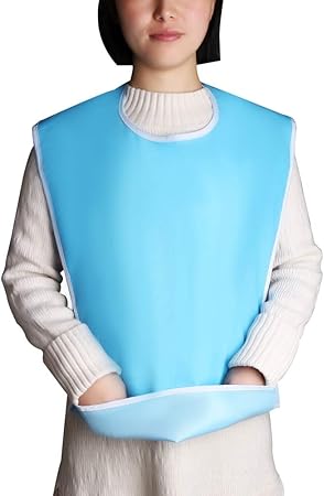 Adult Bib, 65x45cm Blue Bib for Elderly Waterproof Mealtime Bibs ...