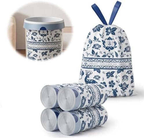 Azonee Sturdy and Tall Drawstring Trash Bags, 4 Gallon garbage basket ...