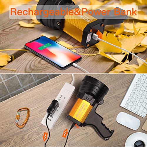 BUYSIGHT Rechargeable spotlight,Spot lights hand held large flashlight ...