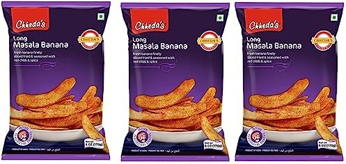 Chheda's Long Masala Banana Chips 170g Pack of 3 | Authentic Crispy ...
