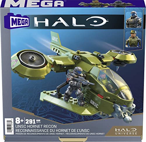 MEGA Halo Toys Vehicle Building Set for Kids, Unsc Hornet Recon ...