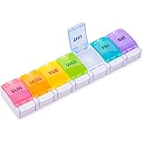 Amazon.com: BUG HULL Pill Organizer Arthritis Friendly, Weekly Pill Box with Push Open Button, 7 ...