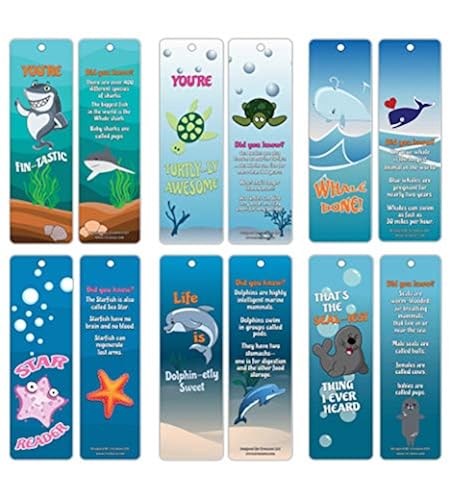 Creanoso Sea Creatures Learning Bookmarks (60-Pack) – Under The Sea Fun ...