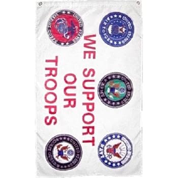 Amazon.com : AES Support Our Troops 5 Branches Military Service 2x3 2'x3' Polyester Flag ...
