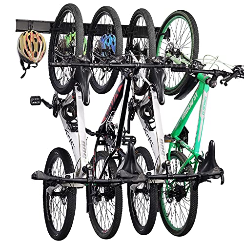 Eapele Bike Rack Garage, 4ft Extra Length for 6 Bicycles Storage and 3 ...