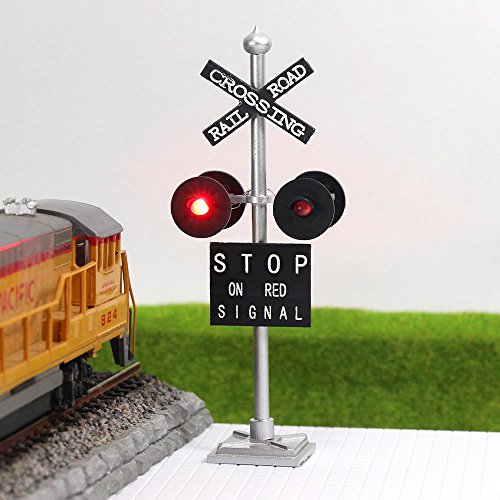 JTD876RP 1 Set HO Scale Railroad Train/Track Crossing Sign 4 Heads LED ...