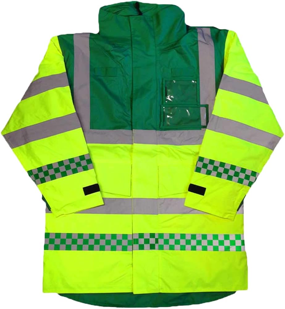 Paramedic Yellow Hi Vis Parka Jacket Reflective, Waterproof, Conforms ...