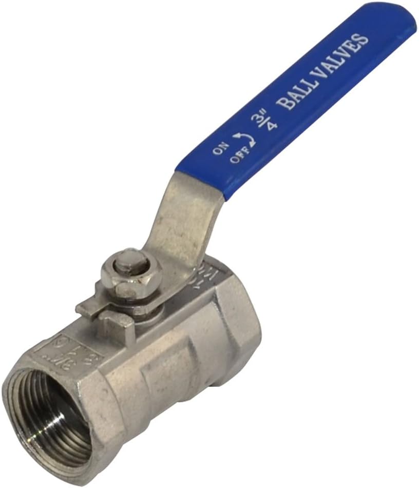 3/4"Ball Valve 1Pc Threaded Female Stainless Steel SS 316 BSPT CF8M ...