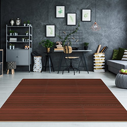 Sorbus Wood Floor Mats Foam Interlocking Wood Mats Each Tile 4 Square ...
