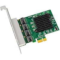 Amazon.com: GLOTRENDS Quad Port 10/100/1000Mbps Gigabit PCI-E NIC Ethernet Network Card for PC ...