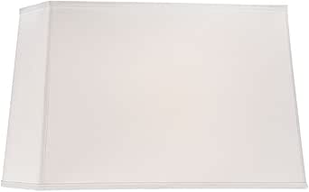 Large Rectangle Lamp Shade in White Linen Fabric with Spider Assembly ...