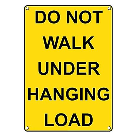 Amazon.com: Weatherproof Plastic Vertical Do Not Walk Under Hanging ...
