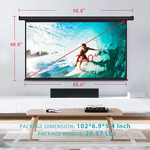 VIVOHOME 100 Inch Electric Motorized Projector Screen with Remote, 16:9 ...
