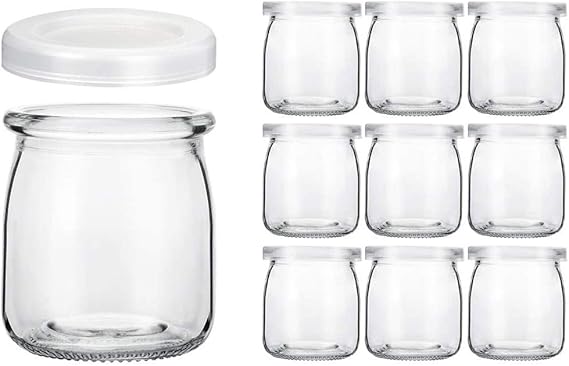 Pudding Jar with Lid, Yogurt Pudding Glass Jars with Plastic Lids, 120 ...