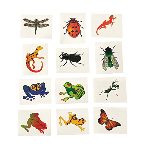 Fun Express Nature Temporary Tattoos - Insects & Reptiles (6 - Want It All