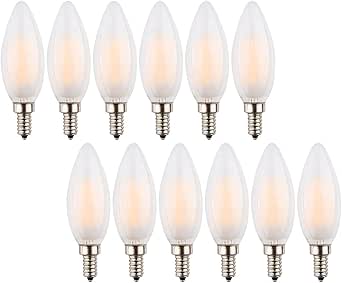 Bulbright LED Candelabra Bulb, Dimmable B11 6W LED Filament Candle Bulb ...
