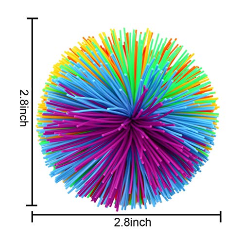 Uspacific 5 Pcs Monkey Stringy Balls, Colorful Bouncy Pom Ball Sensory ...