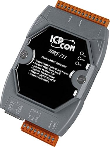 ICP DAS USA HRT-711 Modbus TCP to HART Gateway, with Ethernet and RS-232 Port. Easy-to-use and ...