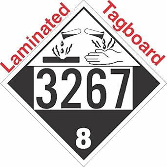 GC Labels-T303c3267, Corrosive Class 8 UN3267 Tagboard DOT Placard ...