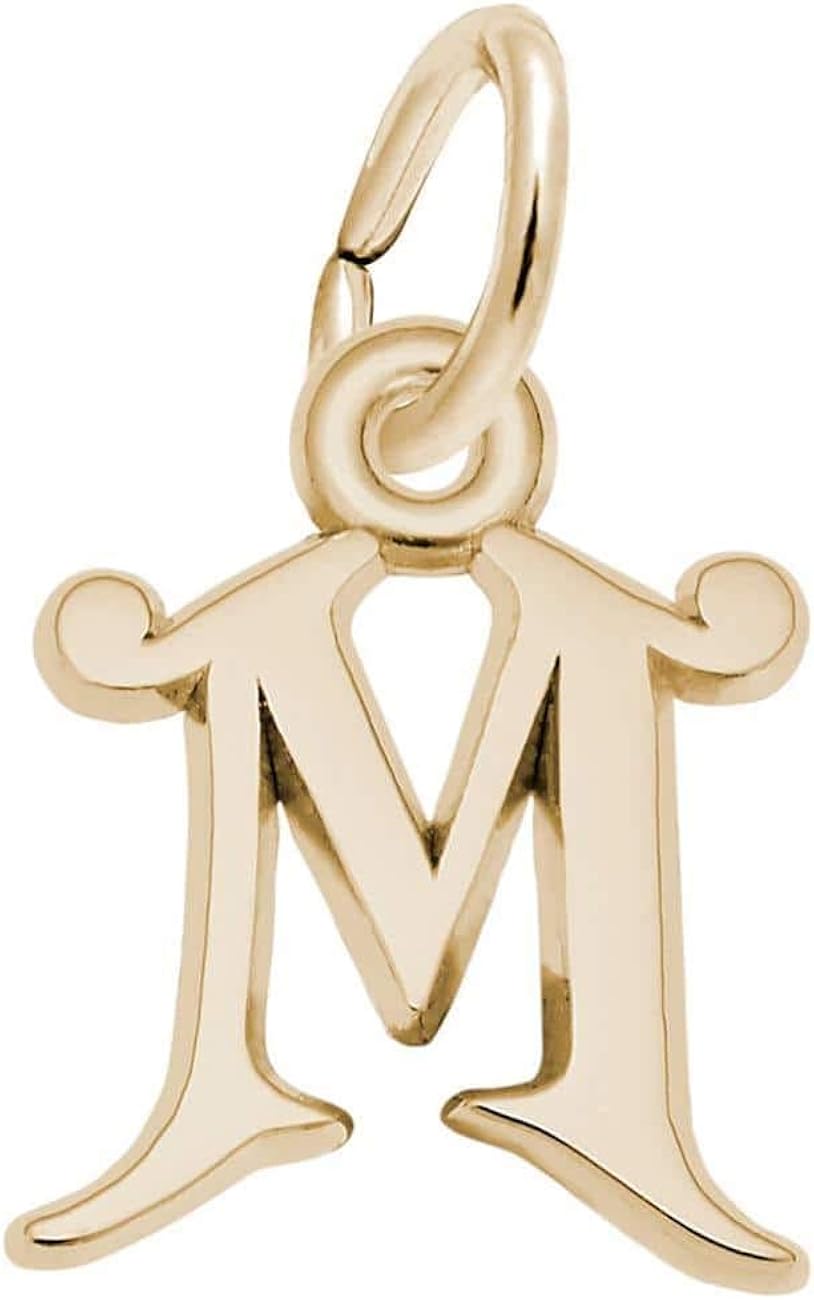 Amazon.com: Yellow Gold Initial M Charm: Jewelry